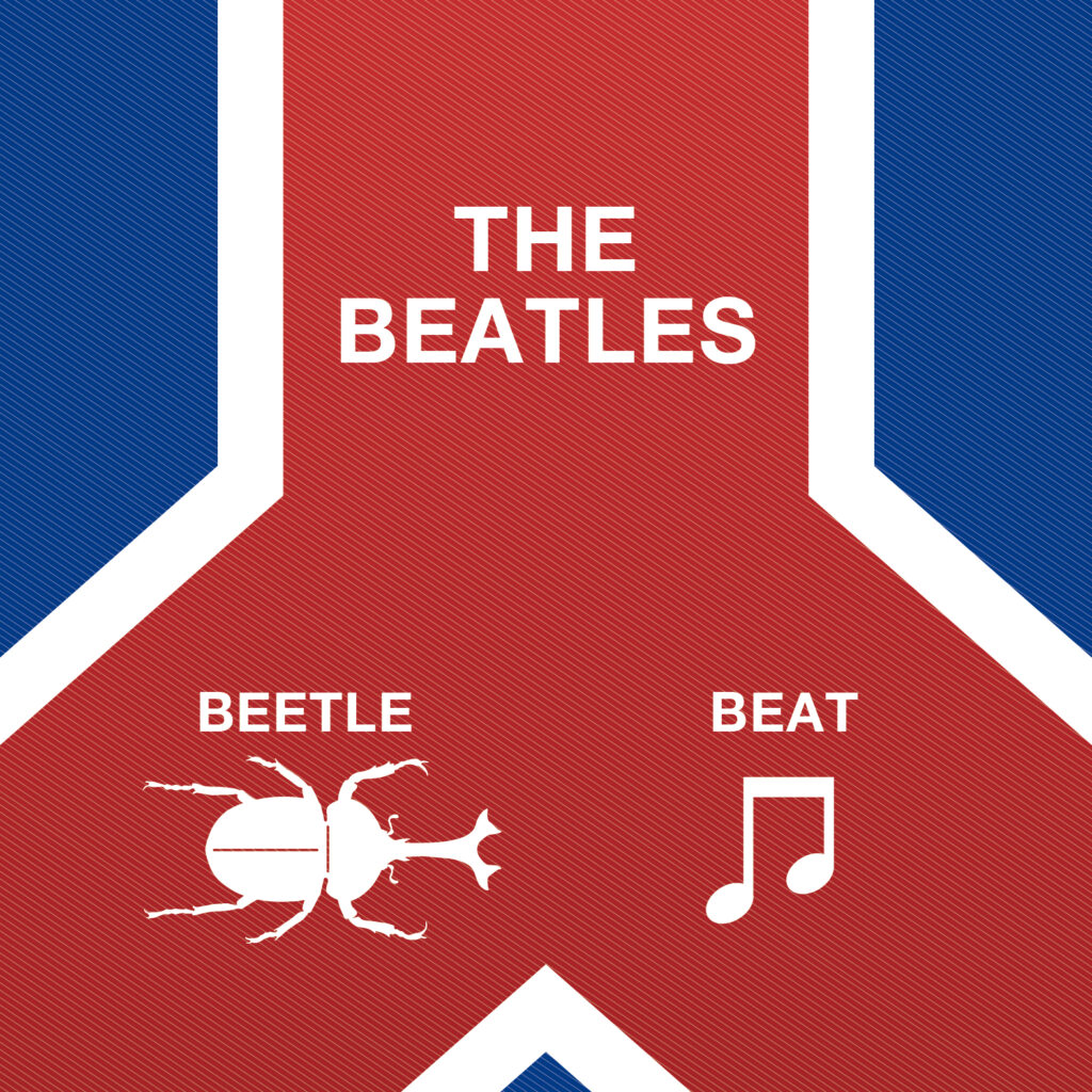 ビートルズというバンド名の由来はBeetleとBeatを掛け合わせて作った造語 | ROCK N' ROLL INFOGRAPHIC