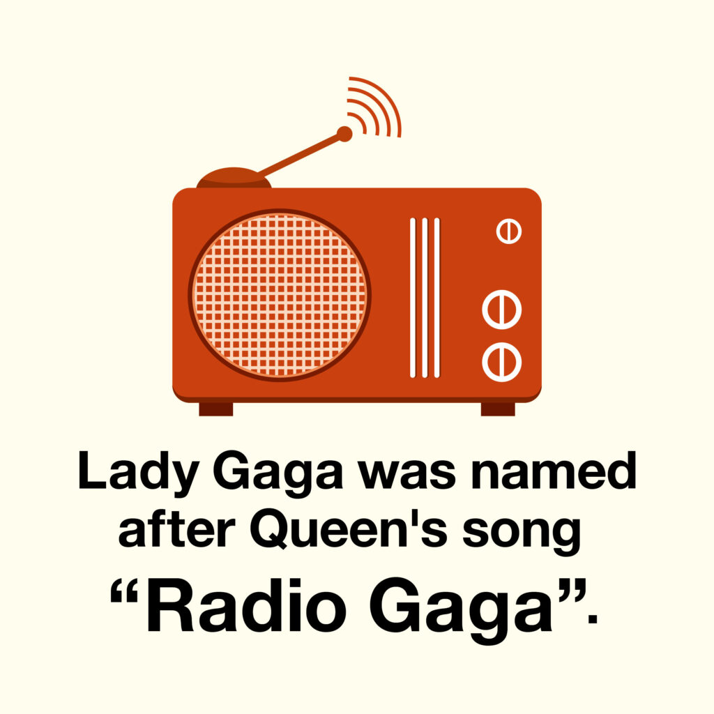 クイーン レディー・ガガの名前の由来となった曲がある？ | ROCK N' ROLL INFOGRAPHIC